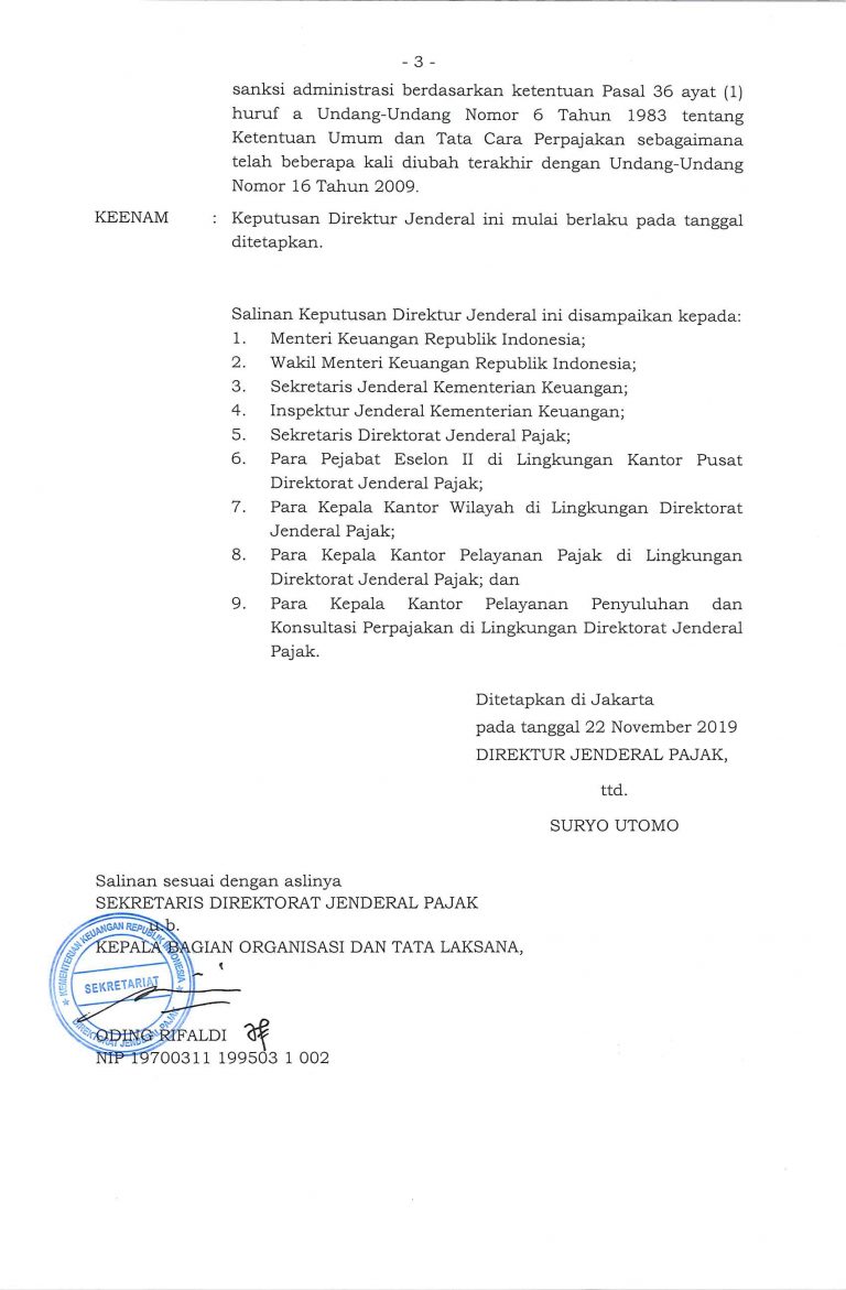 KEMENTERIAN KEUANGAN REPUBLIK INDONESIA DIREKTORAT JENDERAL PAJAK SALIN ... KEMENTERIAN KEUANGAN REPUBLIK INDONESIA DIREKTORAT JENDERAL PAJAK SALIN ...